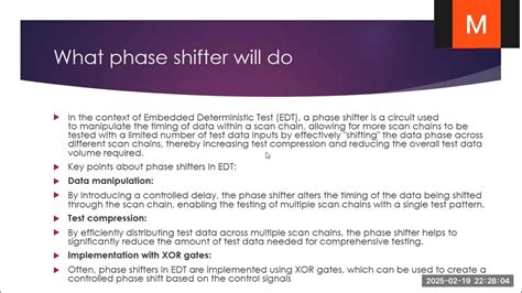 Vlsi Dft Function Of Phase Shifter In Edt Decomposer Logic Youtube