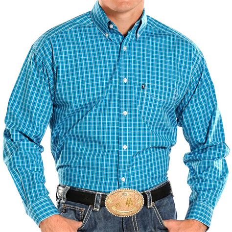 Panhandle Slim Mens Plaid Long Sleeve Western Shirt Western Shirts