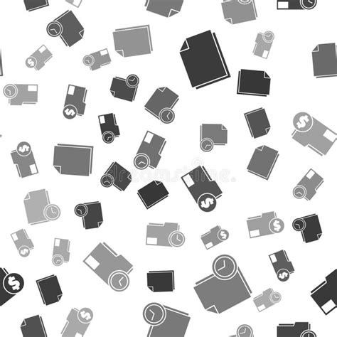 Set Document Document With Clock Finance Document Folder And Document