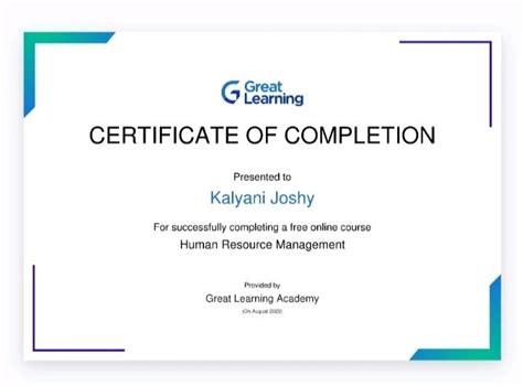Kalyani Joshy On Linkedin Completed A Course On Human Resource