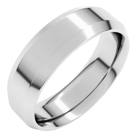 Continuum Sterling Silver 6mm Beveled Edge Comfort Fit Bridal Wedding