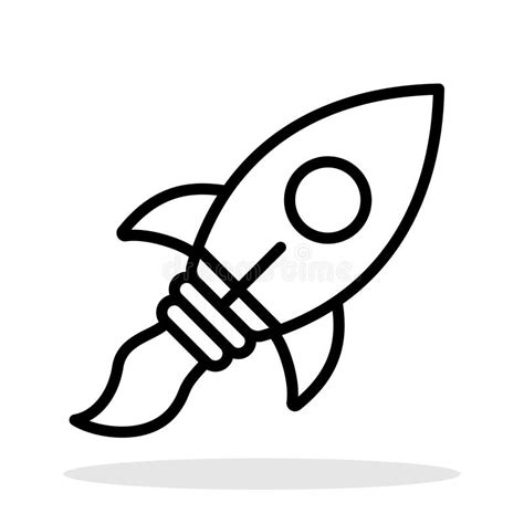 Rocket Linear Icon Business Start Up Symbol Launch Spaceship Stock