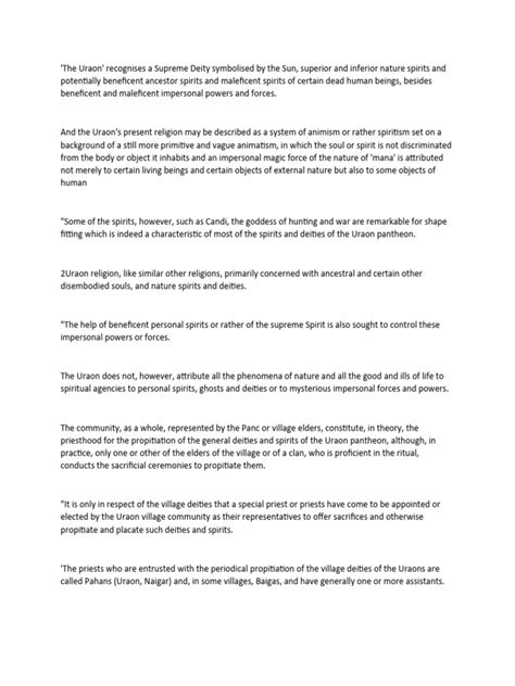 Oraon Summary Pdf Deities God