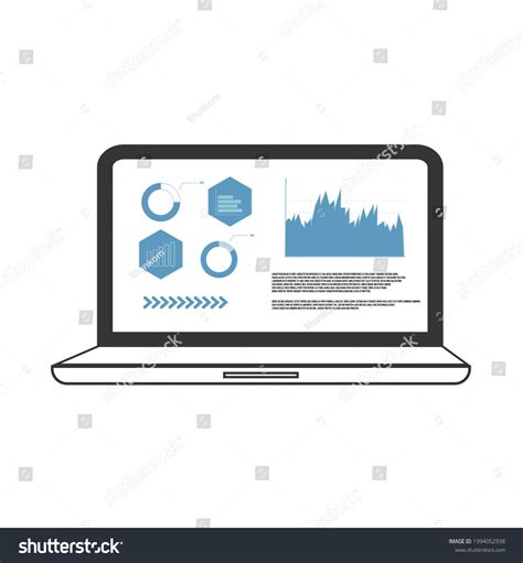 Vector Computer Laptop Graph Chart Screen Stock Vector Royalty Free Shutterstock