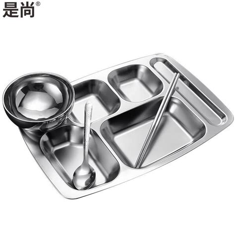 六格不锈钢餐盘套装盘碗勺筷子 35526525cm套视频介绍六格不锈钢餐盘套装盘碗勺筷子 35526