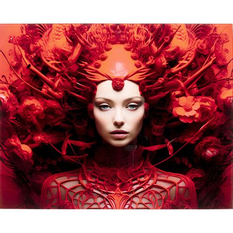 Glass Picture Red All Over Röd 50x40cm Modern Glastavla Med