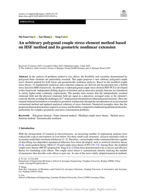 An Arbitrary Polygonal Couple Stress Element Method Based On Hsf Method And Its Geometric