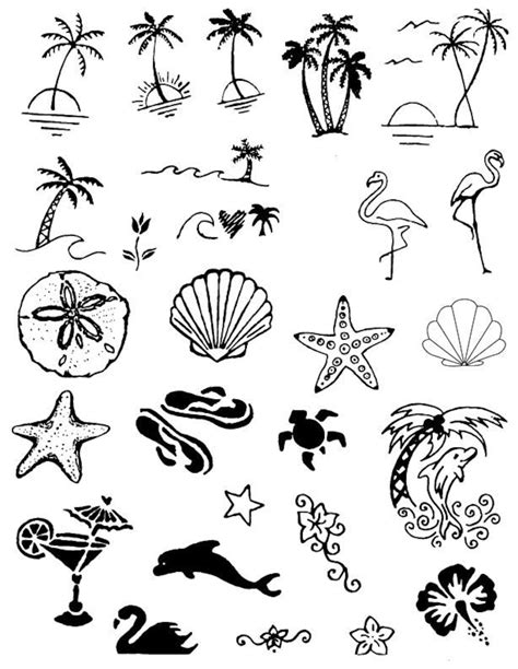Ocean Beach Nautical Sea Life Henna Tattoo Set Etsy