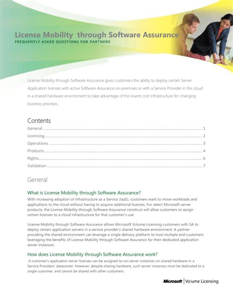 Software Assurance License Mobility Through Sa