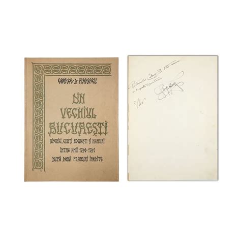 George N Florescu Din Vechiul București 1935 Cu Dedicație