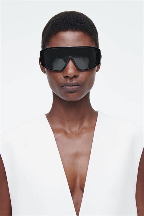 Oversized Visor Sunglasses Black