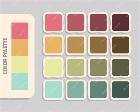 밝은 산호 모래 갈색 밝은 황금 밝은 파란색 패 조화로운 색과 일치하는 Rgb 색상 프리미엄 벡터