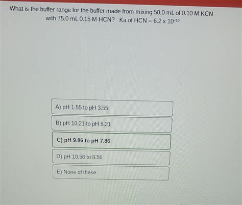 Solved What Is The Buffer Range For The Buffer Made From