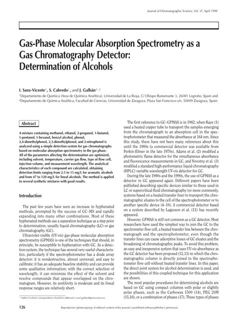 Pdf Gas Phase Molecular Absorption Spectrometry As A Gas