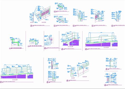 Details Of Stairs And Ramp In Autocad Cad 1 23 Mb Bibliocad