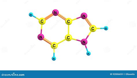 Purine Molecular Structure Isolated On Grey Royalty Free Illustration