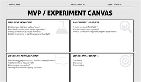 The MVP Experiment Canvas The Canvas Revolution The MVP Experiment Canvas The Canvas Revolution