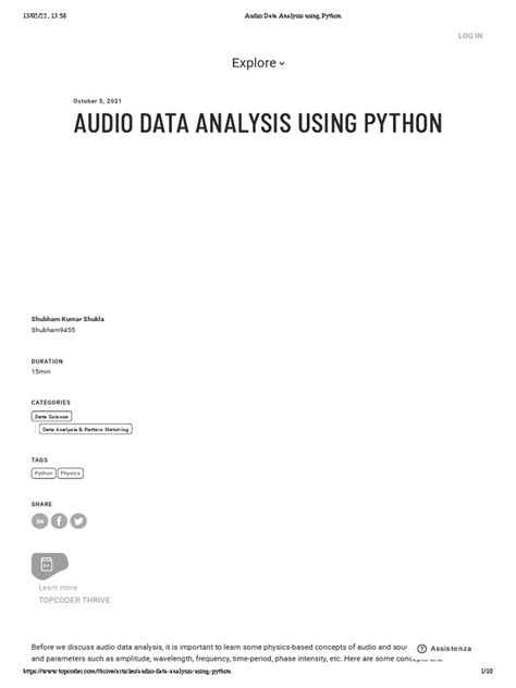 Audio Data Analysis Using Python Pdf Amplitude Sound