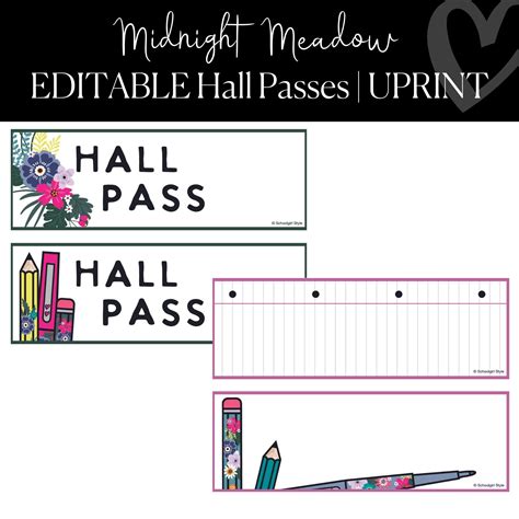 Hall Pass Printable Free Interactive Notebook Hall Pass Math Love