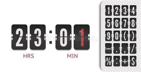 Retro Design Score Board Clock Template Scoreboard Number Font Vector Modern Ui Design Of Old