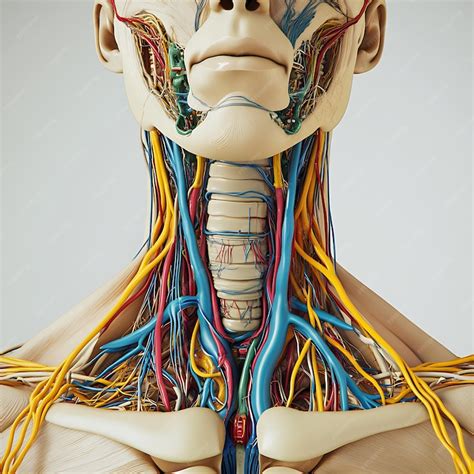 Human Neck Anatomy With Detailed Veins Arteries And Nerves Premium Ai