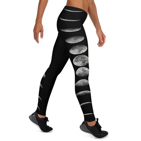 Moon Phases Yoga Leggings Celestial Activewear Tights Etsy
