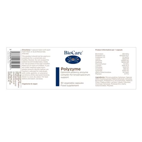 Polyzyme Biocare Natural Balance Since 1993