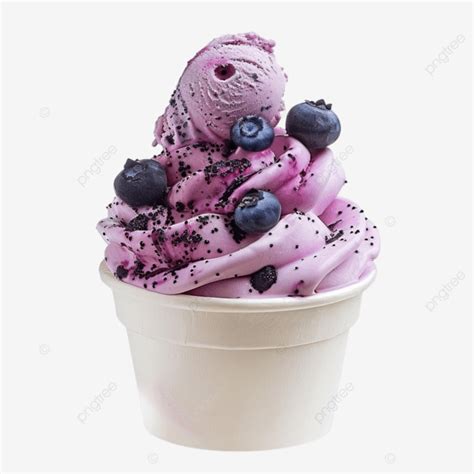 컵에 블루베리 아이스크림 빙 크림 음식 Png 일러스트 및 이미지 에 대한 무료 다운로드 Pngtree