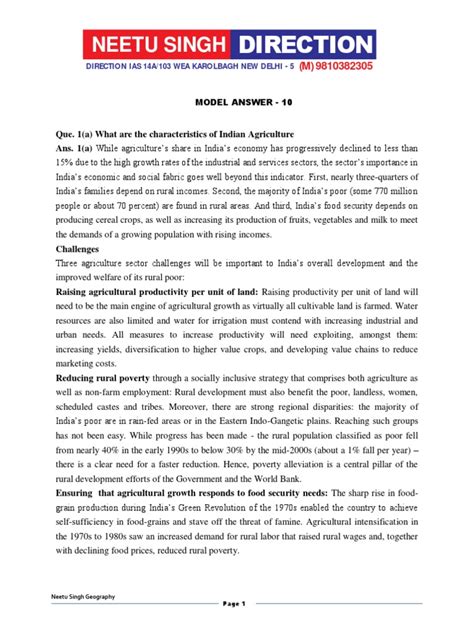 Neetu Singh Model Answer Test Geography Of India Pdf