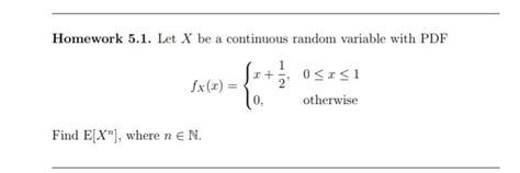 solved homework 5 1 let x be a continuous random variable