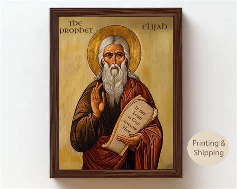 Prophet Elijah Icon Art Biblical Canvas Print Christian T Etsy