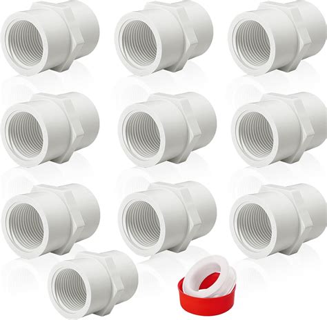 Ytfsa 10pcs White Pvc Pipe Fitting 1 2 Inch Npt Female Thread Pvc Pipe Fitting Adapter