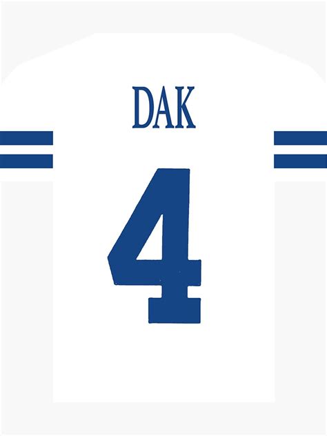 Dak Prescott Jersey Sticker By Tatebreeland Redbubble