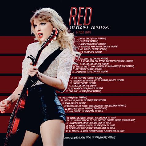 Red Taylor Swift Album Cover Taylor Swift The Eras Tour Red