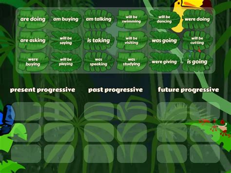 Progressive Verb Tenses 4th Grade Group Sort