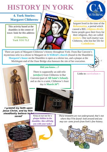 York History Stories Margaret Clitherow Teaching Resources