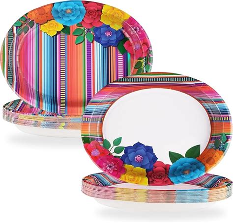 50pcs Mexican Fiesta Party Plates 10 X 12 Large
