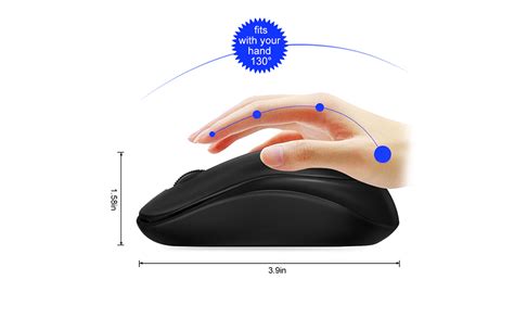 Jitopkey Wireless Mouse 24ghz Slim Optical Mouse With Usb Nano Receiver Portable Cordless