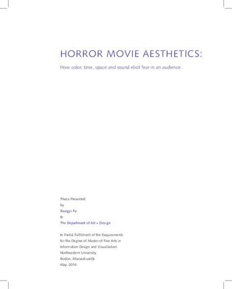 Pdf Horror Movie Aesthetics Thesis Presented