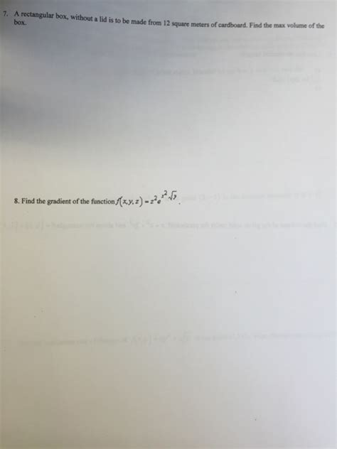 Solved A Rectangular Box Without A Lid Is To Be Made From Chegg