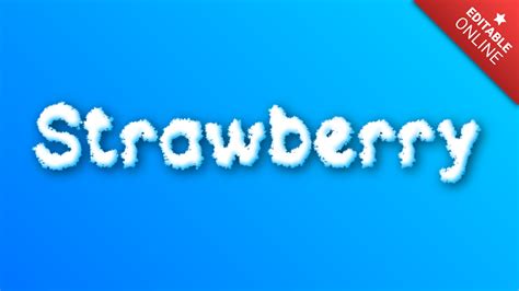 Strawberry Cloud 3d Text Effect Generator