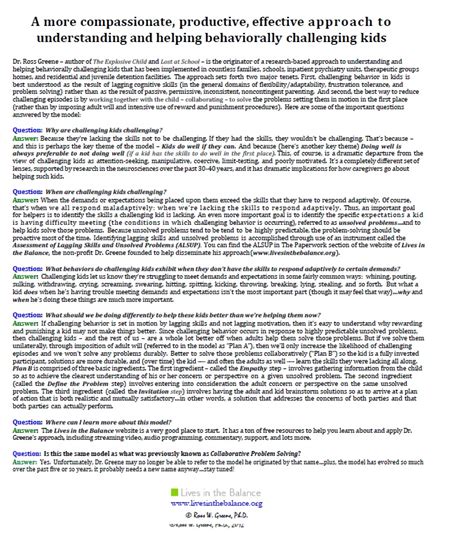 Collaborative Problem Solving Ross Greene