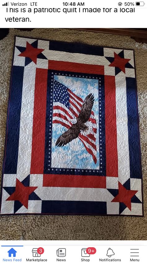 Pin By Debbie Versnik On Quilts Of Valor American Flag Quilt Eagle