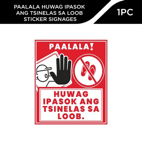 Dsign Huwag Ipasok Ang Tsinelas Sa Loob Sign Sticker 7x6 Inches Shopee Philippines