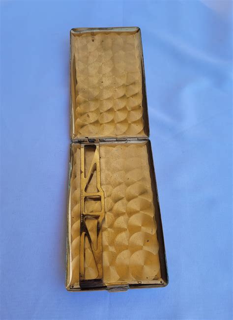Vintage Brass Cigarette Case Mid Century Slim Case Etsy