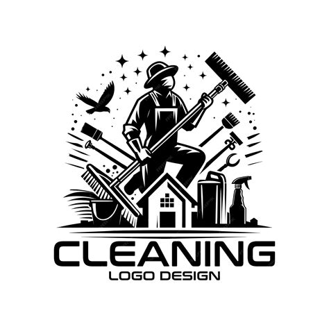 Cleaning Vector Logo Design Premium Ai Generated Vector