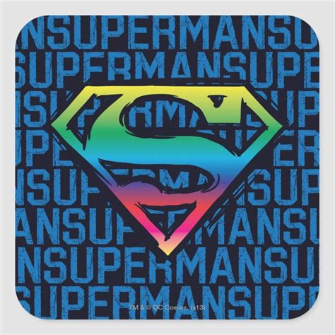 Superman S Shield Rainbow Logo Square Sticker Zazzle Rainbow Logo
