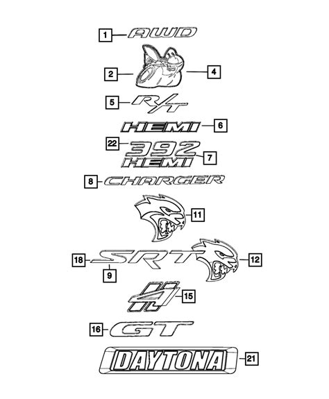 68500209aa Hellcat Nameplate 2021 2023 Dodge Charger Mopar Parts