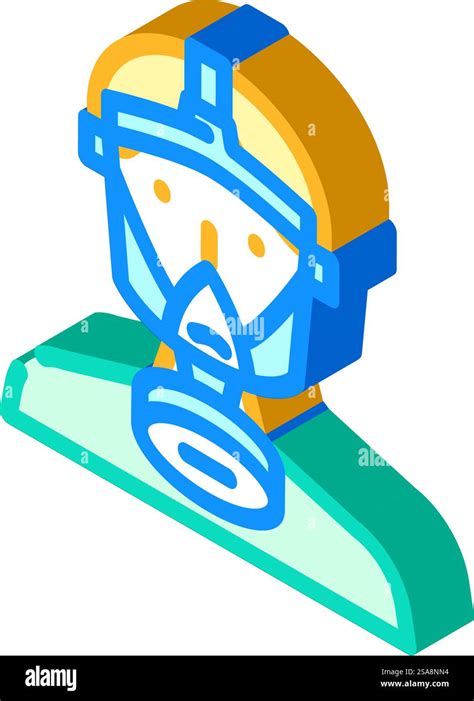 Radioactive Mask Face Isometric Icon Vector Radioactive Mask Face Sign