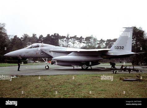 A Left Side View Of An F 15 Eagle Aircraft Ready For Departure The